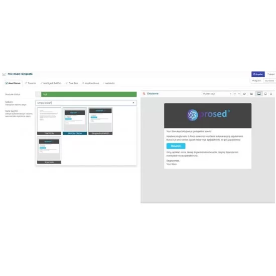 Opencart Pro Mail Tasarım Modülü - PROEMAIL